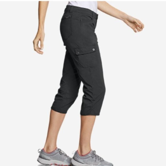 Eddie Bauer | Pants & Jumpsuits | Eddie Bauer Black Travex Crop Cargo ...